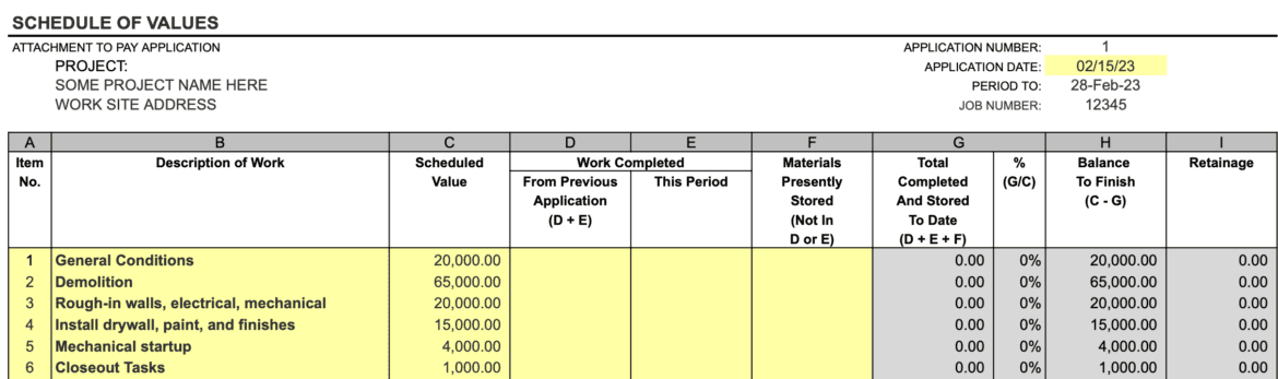 What is a Schedule of Values in Construction?