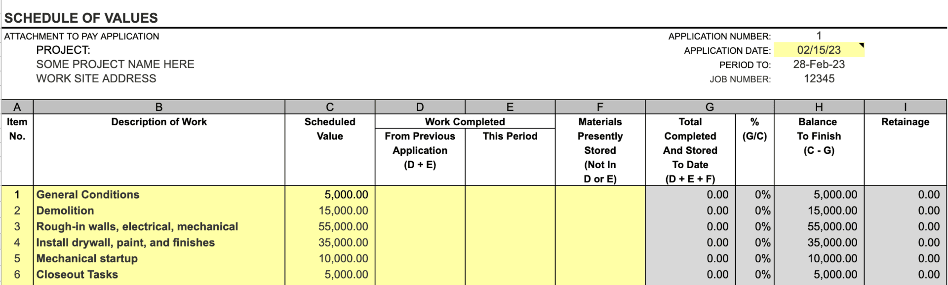 What is a Schedule of Values in Construction?